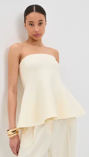 ALIGNE Knitted Bandeau Peplum Top
