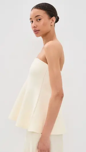 ALIGNE Knitted Bandeau Peplum Top