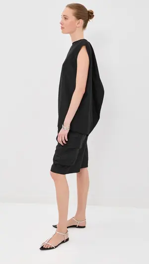 Tibi Sleeveless Cocoon Top In Technical Weave