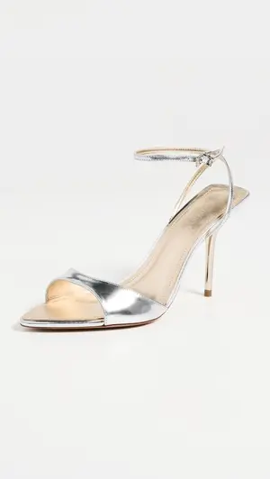 Schutz Elodie Buckle Heeled Sandals - Silver