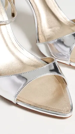 Schutz Elodie Buckle Heeled Sandals - Silver