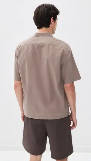 Norse Projects Mols Tencel Short Sleeve Shirt - Walnut