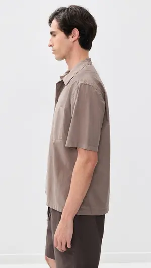 Norse Projects Mols Tencel Short Sleeve Shirt - Walnut
