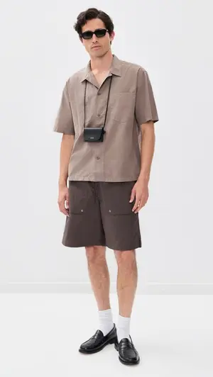 Norse Projects Mols Tencel Short Sleeve Shirt - Walnut