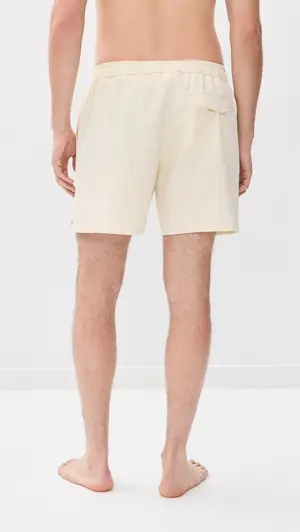 Lacoste Seersucker Striped Swim Shorts