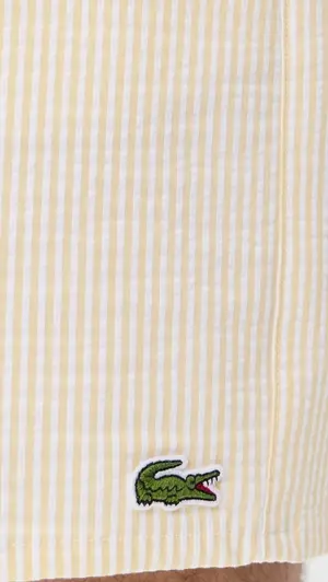 Lacoste Seersucker Striped Swim Shorts