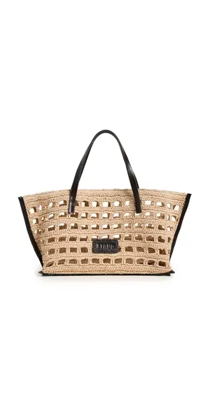 Staud Christos Mini Tote - Raffia Crochet