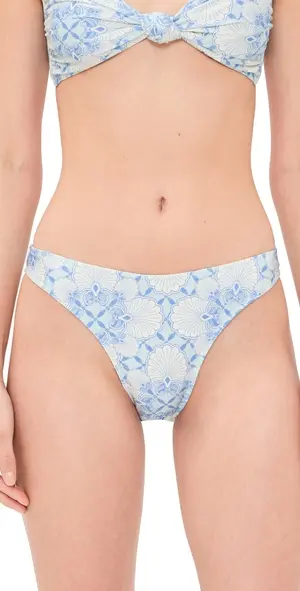 SHANI SHEMER Alma Bikini Bottoms - Aqua Shell Print