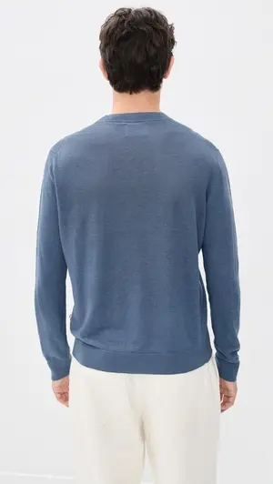 Nn07 Ten Linen Crew Neck Sweater - Stone Blue