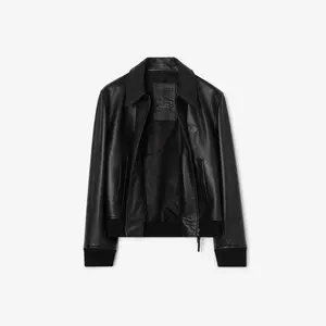Burberry Bloomsbury Harrington Jacket In Nappa Leather - Black