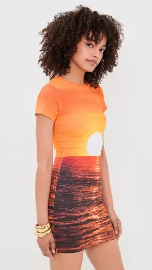 LESLIE AMON Graphic T-shirt Dress
