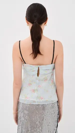 Marc Jacobs Floral Print Ruched Bow Top