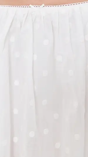 NIA Paloma Skirt Embroidered Polka Dot Mini With Scalloped Hem