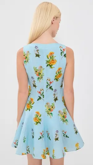 Hemant & Nandita Sleeveless Floral Print Mini Dress