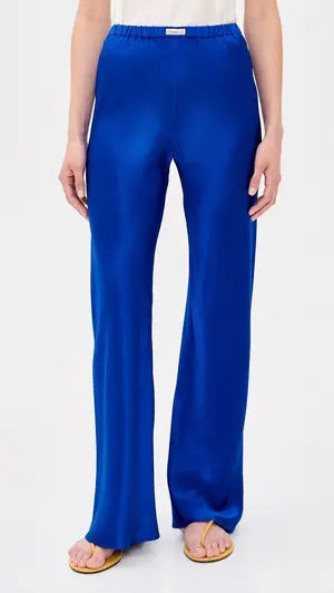 Comme Si Silk Bias Pants - Blue