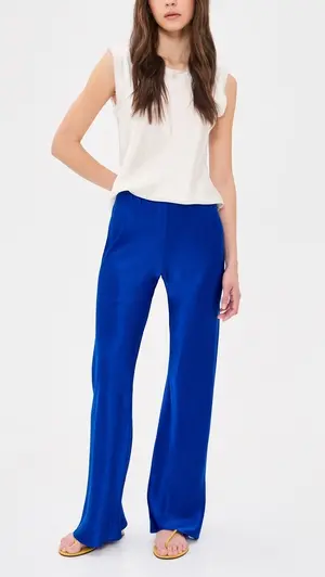 Comme Si Silk Bias Pants - Blue