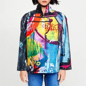 MAXJENNY Street Art Print High Neck Top