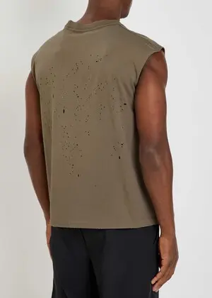 Satisfy Mothtech Muscle Distressed Cotton T-shirt - Grey
