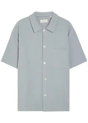 FRAME Textured-knit Cotton-blend Shirt - Grey