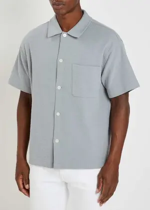 FRAME Textured-knit Cotton-blend Shirt