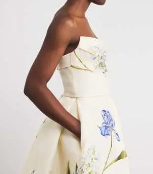 Monique Lhuillier Silk Gazar Iris Bouquet Gown