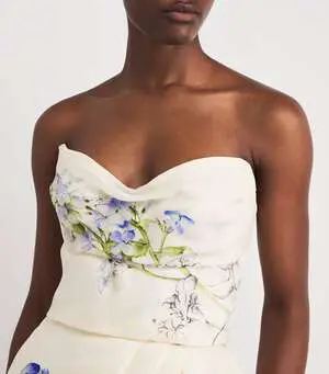 Monique Lhuillier Silk Gazar Iris Bouquet Gown