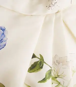 Monique Lhuillier Silk Gazar Iris Bouquet Gown