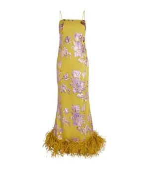 Taller Marmo Feathered Evening Dresses