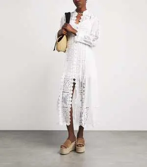 Zimmermann Ramie Lace Aster Midi Dress