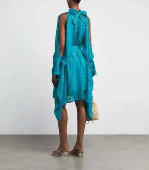 TALLER MARMO Geometric Print Silk Fil Coupè Mini Dress