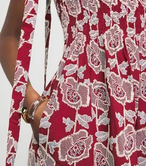 Erdem Embroidered Floral Midi Dress - Red