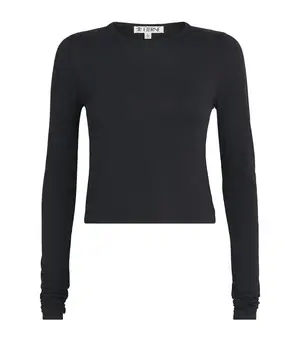 Eterne Cotton-modal Cropped Baby Tee - Black