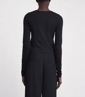 Eterne Cotton-modal Cropped Baby Tee - Black