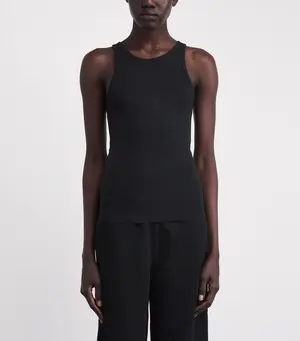 Eterne Ribbed Cotton-blend Tank Top - Black