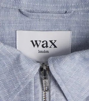 WAX LONDON Cotton-linen Herringbone Eldon Jacket - Blue