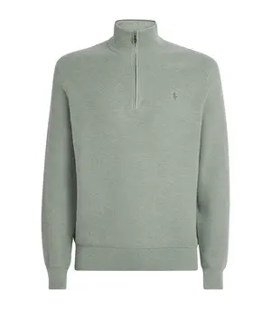 Polo Ralph Lauren Polo Ralph Lauren Cotton Half-Zip Sweater Green