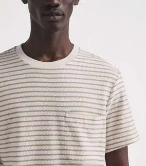 FRAME Cotton Rib-knit Stripe T-shirt