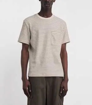 FRAME Cotton Rib-knit Stripe T-shirt