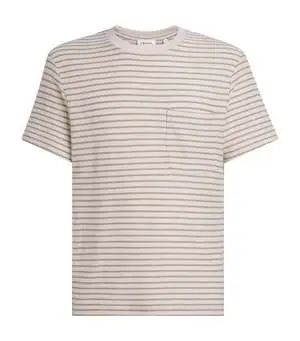 FRAME Cotton Rib-knit Stripe T-shirt