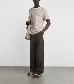 FRAME Cotton Rib-knit Stripe T-shirt
