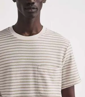 FRAME Cotton Rib-knit Stripe T-shirt