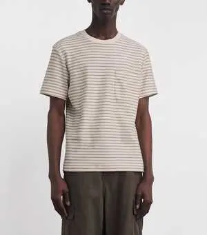 FRAME Cotton Rib-knit Stripe T-shirt