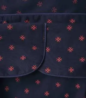 Derek Rose Printed Nelson Robe - Navy