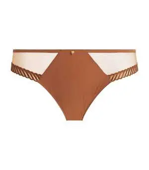 AUBADE Sheer Emotion Brazilian Briefs - Brown