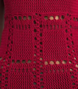 Erdem Cotton Crochet Maxi Dress - Red