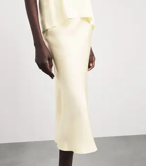 ANINE BING Silk Bar Midi Skirt