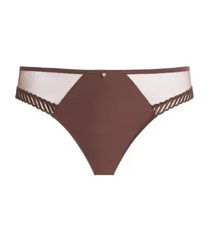 AUBADE Sheer Emotion Brazilian Briefs - Brown