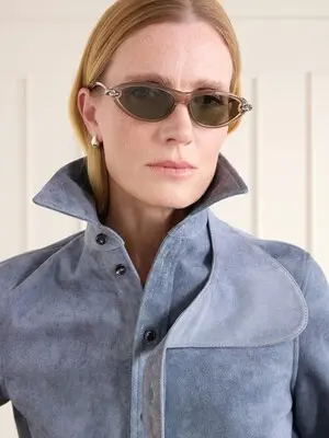 Bottega Veneta Knot Cat-eye Sunglasses - Silver