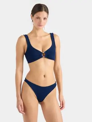 Hunza G Julia Bikini With Gold Hoop - Navy