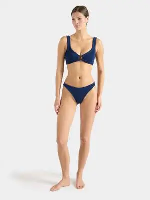 Hunza G Julia Bikini With Gold Hoop - Navy